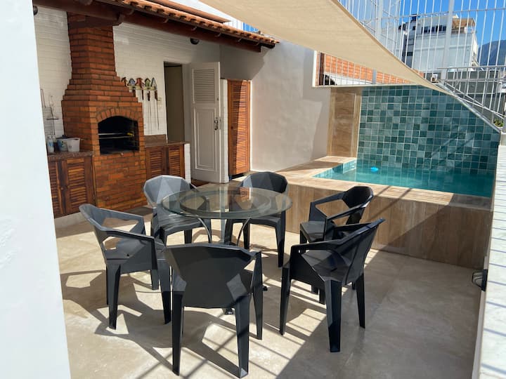 Cobertura Praia Ipanema-piscina-churrasco-6 Quart. - Rio de Janeiro