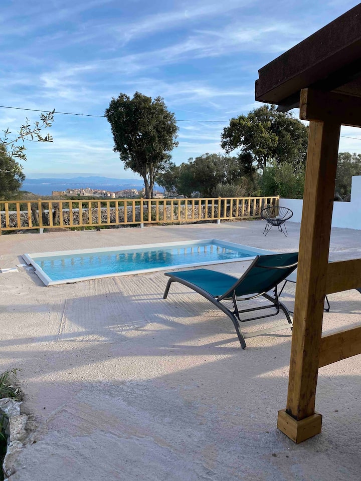 Grand Chalet, Piscine Chauffée, Vue Sur Bonifacio - Bonifacio