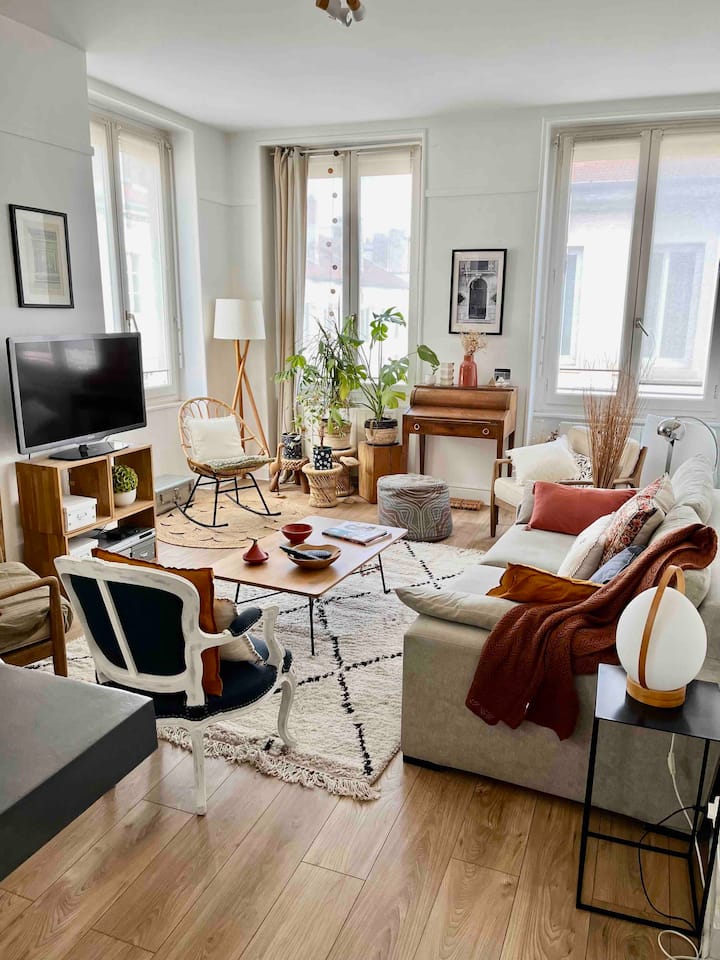 Chambre 1 Dans Logement Cosy Lyon 6 Métro Masséna - Lyon