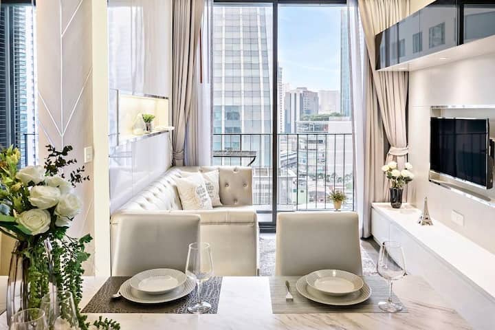 Spacious Luxe 1 Bd Apt 3-min Walk Asoke Skytrain - Bangkok