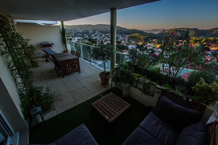 Appartement 3 Chambres & Terrasses Vue Mer - Marignane