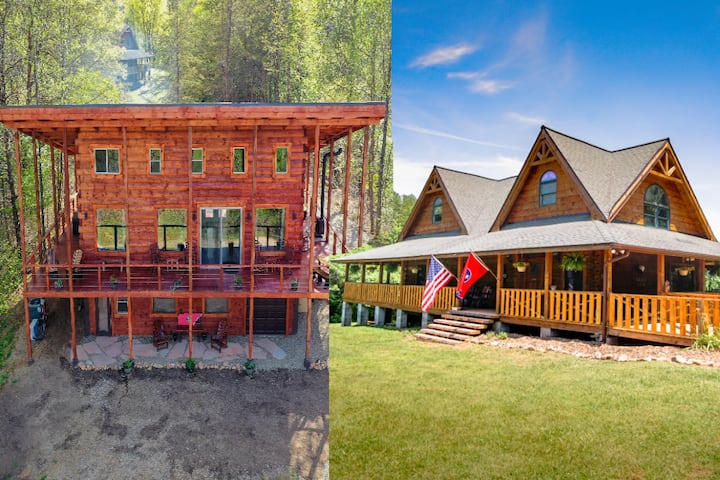 2 Log Cabins Retreat In The Smoky Mountains - Cosby, TN