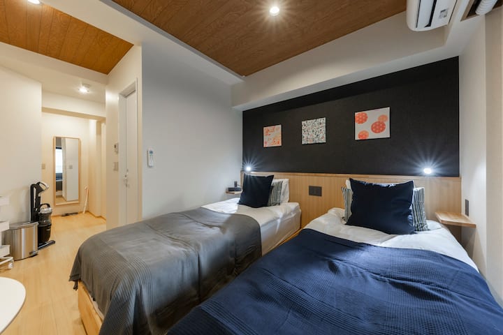【真 Shin】asakusa Sta.5 Min/2pax/1r/2 Single Bed - Ueno