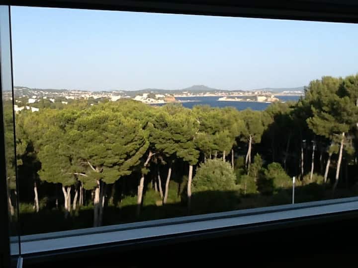 Studio Climatisé Vue Mer Dans Résidence Privée - Saint-Cyr-sur-Mer