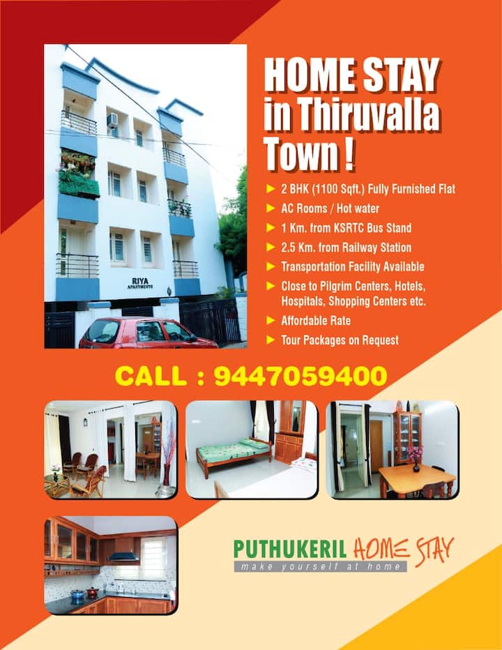 Prime Location:spacious-2bed/2bath Fullyfurnished - Thiruvalla