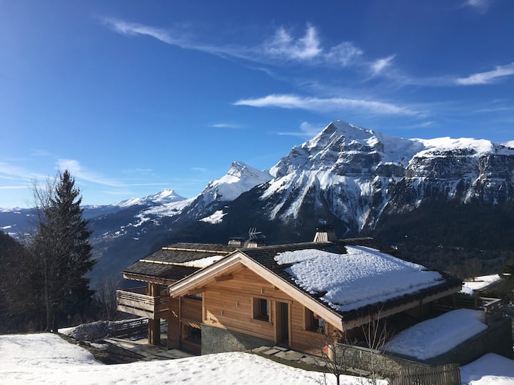 New Sunny Luxury Chalet -Panoramic Mountain View - Morillon