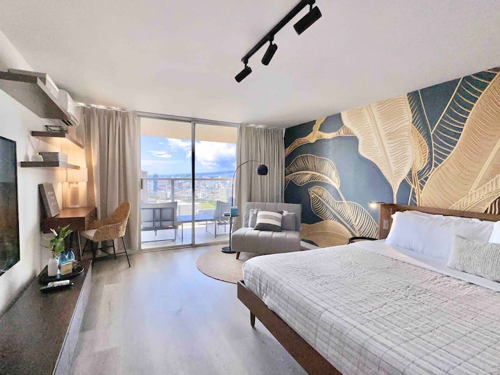 42fl-beautiful High-fl Studio W/ocean & City Views - Honolulu, HI
