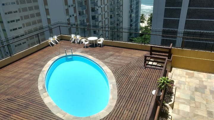 Private Beach Flat W/ Ac+smarttv +Wifi +Garage - Guarujá