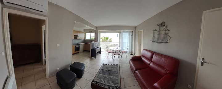 App Lumineux.
Confort. Plage 30m
Climatisation - Lattes