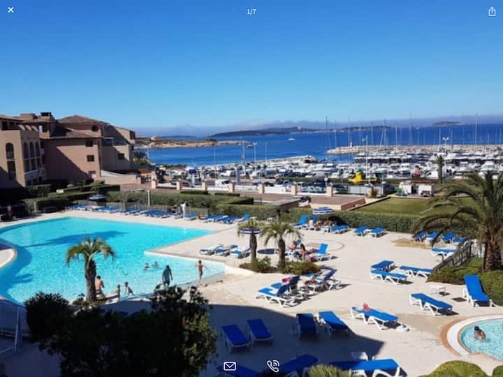 Beaut3-mer-piscine-2ch-6 Couchages-2sdb -Pkgratuit - Six-Fours-les-Plages
