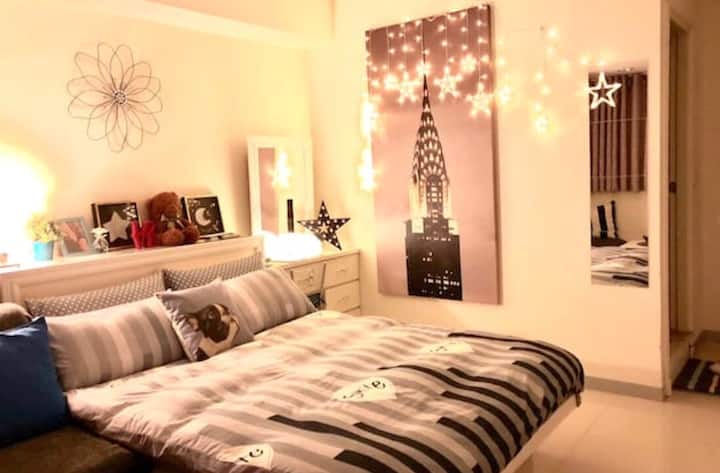 台北101煙火/大巨蛋/小巨蛋/松菸文創/浪漫燈飾/國父紀念館5分鐘/可1-5人/簡易廚房/絕佳地點 - 원산 구