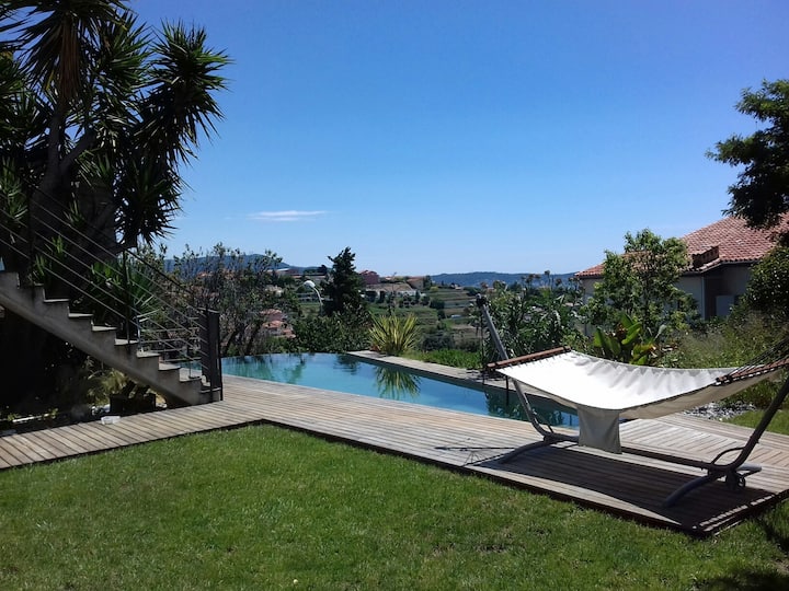 Nice-archet, 3p - Villa , Piscine, Mer Et Jardin - Nizza