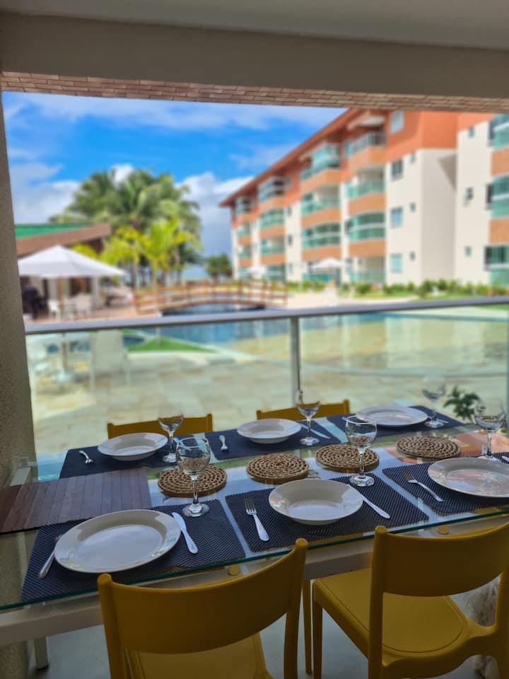 Porto Cayman 12 Top Beira-mar Pé Na Areia Completo - Praia dos Carneiros