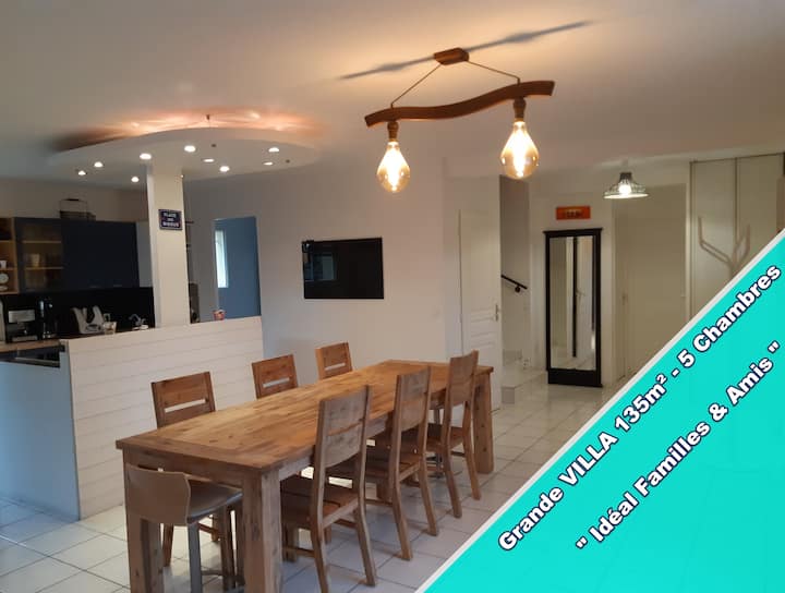 Grande Villa 135m² 5 Chambres, Jardin, Parking - Lyon