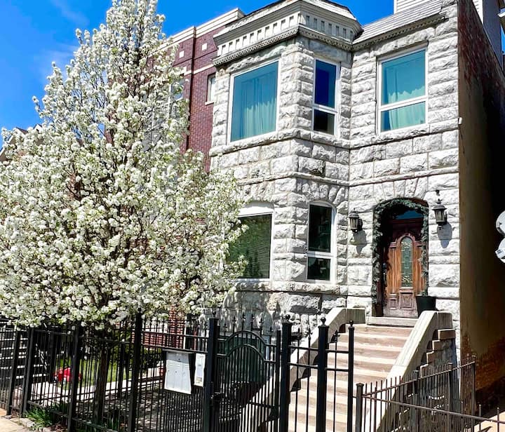 The Banksy-free Parking-kingbed-firepit-rooftop - Chicago, IL