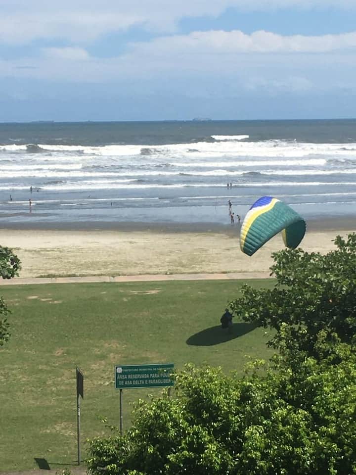 Kit Pé Na Areia Com Uma Linda Vista Do Mar - São Vicente