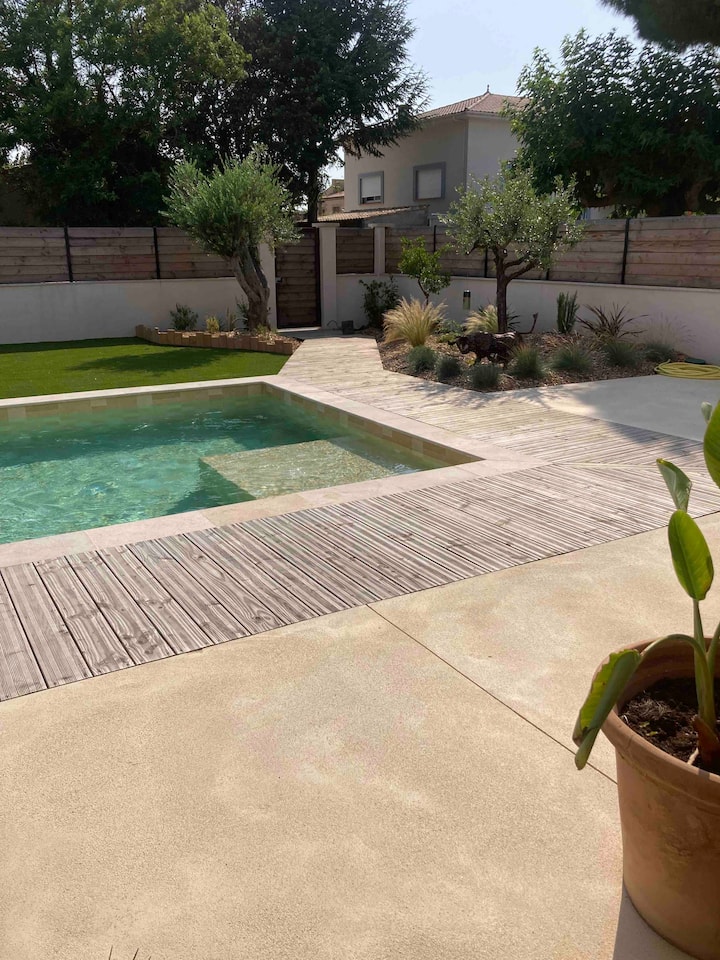 Villa à Mèze éTang De Thau : Clim, Piscine, Jardin - Sète