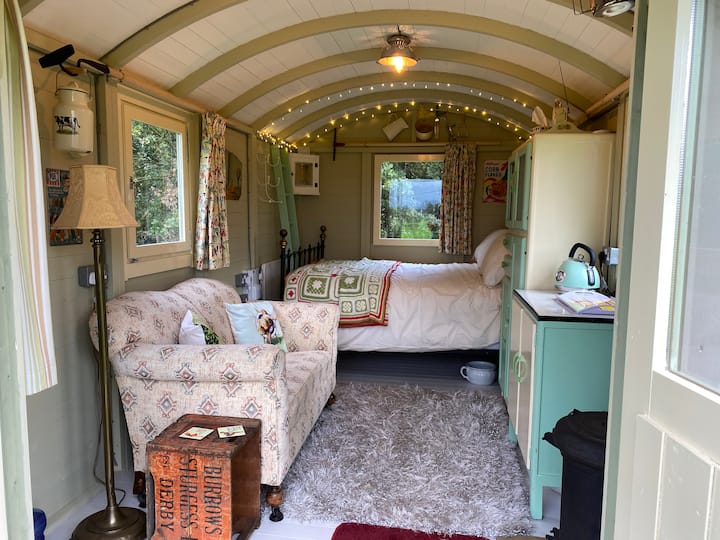 Lucy Shepherd's Hut 1950s Design, Log Burner - Cheshire