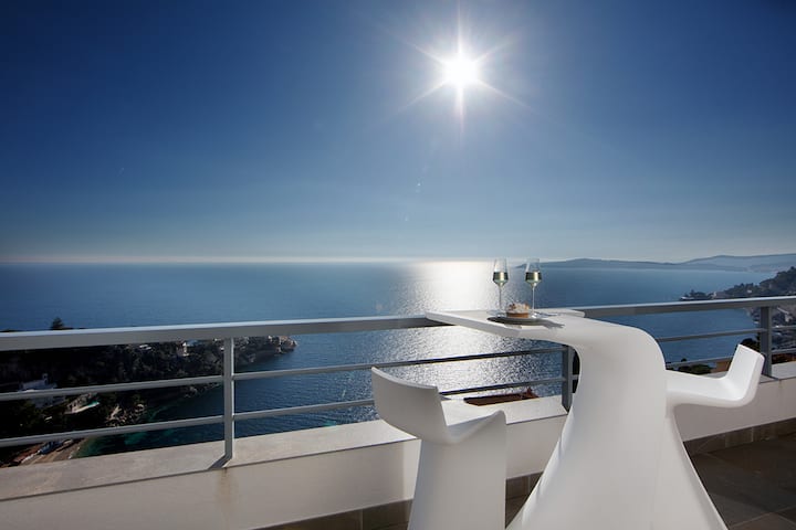 Panoramic Sea View Cap D'ail Villa 4 Bed With Pool - Cap-d'Ail