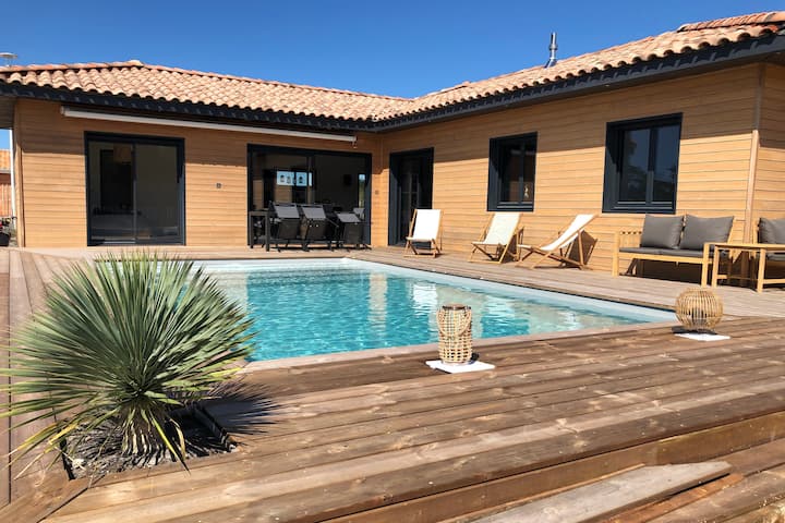 Les Dunes, Villa De Plage Avec Piscine - Vendays-Montalivet