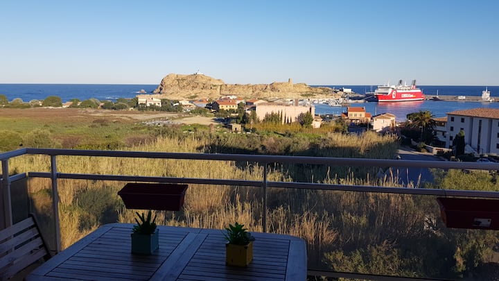 F5 Terrasses 3ch Vue Mer Et Montagne Plages à 200m - Algajola