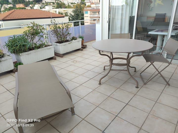 Studio+véranda-terrasse-50m Mer-100m Gare-2étoiles - Roquebrune-Cap-Martin