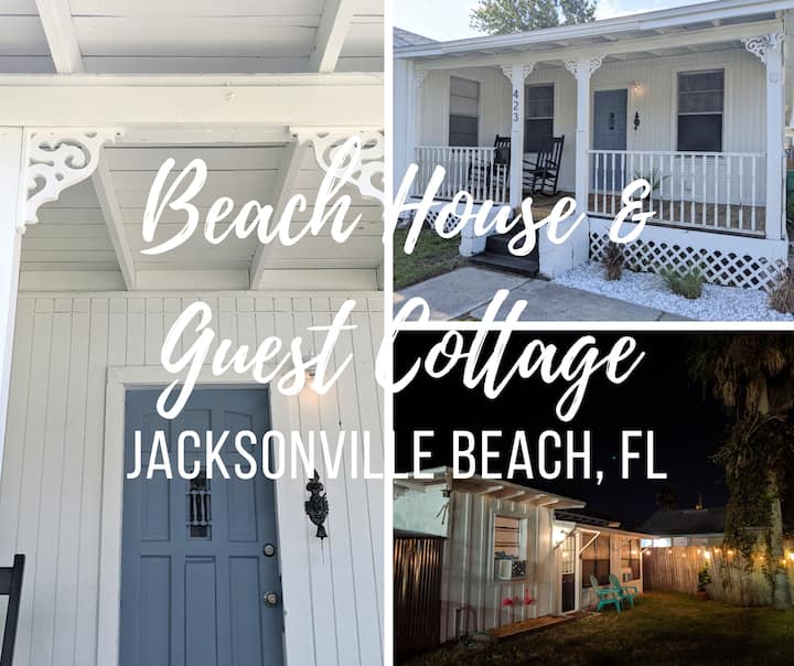 Beach House & Guest Cottage - 4 Blocks To Ocean - Atlantic Beach, FL
