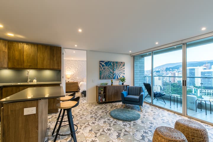 🌇Fabulous 1 Br Apartment📍top Location💻balcony&wifi - Medellín