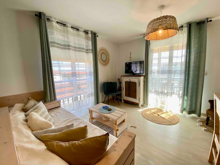 T2 Cabine Spacieux Vue Océan, Plage 50m, Parking - Mimizan