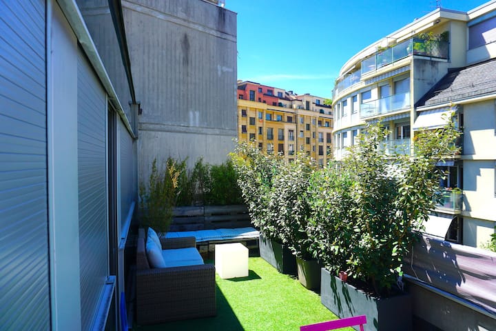 Lovely, Bright Apt With Private Roof Terrace - Genève