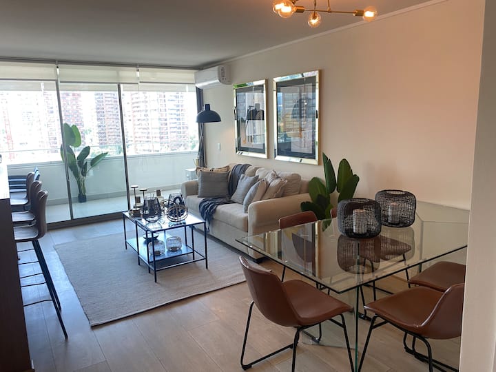 Depto Con Piscina, Mall Cercano Y Terraza Segura - Santiago