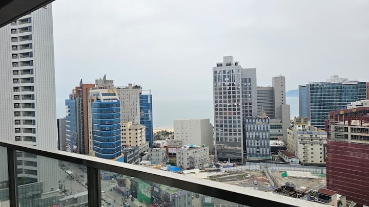 S1 1501#오션뷰#무료짐보관가능#해리단길#전통시장#해변2분#해운대역2분#ott - Busan