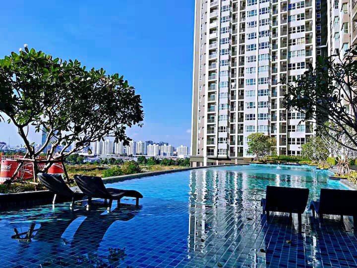 Month 10% Off, Swim Pool, Gym, Wifi,rama9,rca,jodd - Bangkok