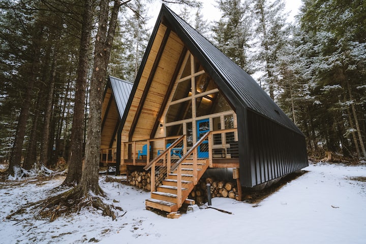 Salted Roots Blue Door A-Frame Cabin - Cabins for Rent in Seward ...