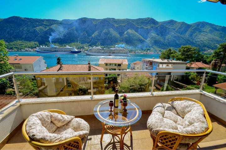 Epic View,great Location, Free Parking- King Bed. - Kotor