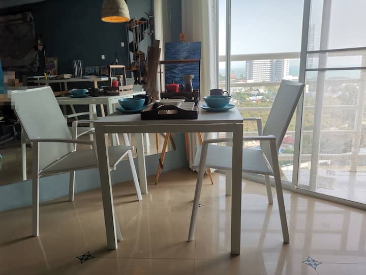 海景泳池景带厨房特色公寓 - Pattaya City