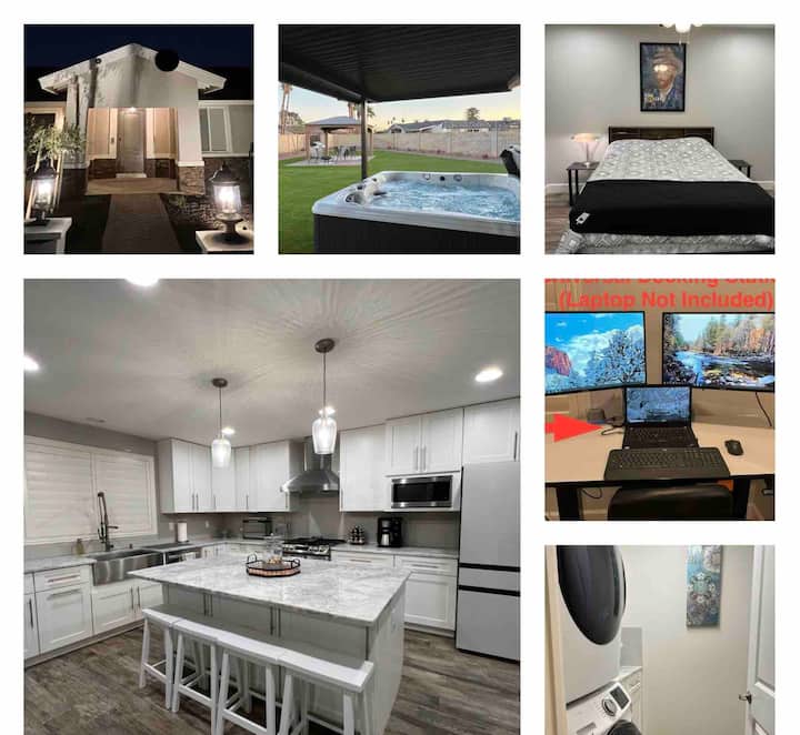 Modern. Hot Tub. Backyard. Kitchen. Work Space. - Tempe, AZ