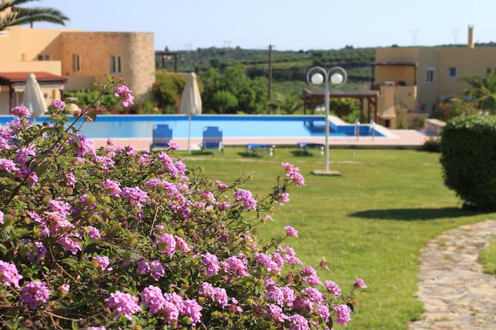 Huge Swimming Pool In Luxurius Garden - Greece