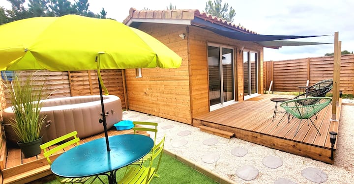 Chalet Esprit Zen Avec Jacuzzi Privé à Cazaux - Dune du Pilat