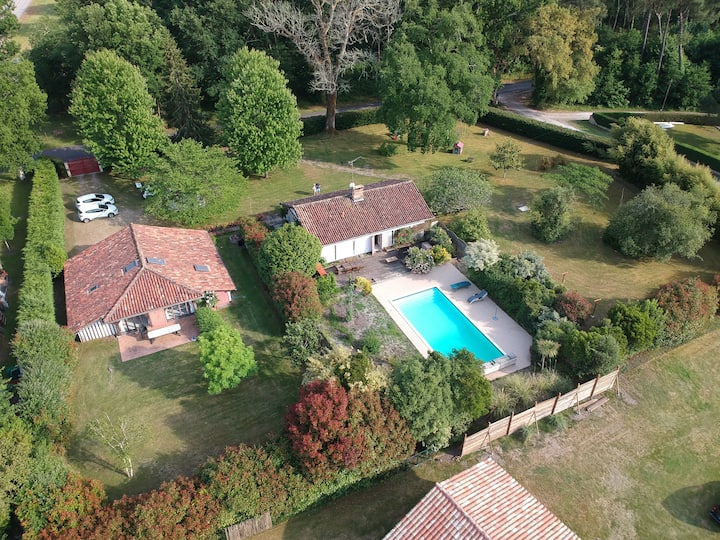 Propriété 2 Maisons Piscine Chauffée, à 10mn Plage - Vielle-Saint-Girons
