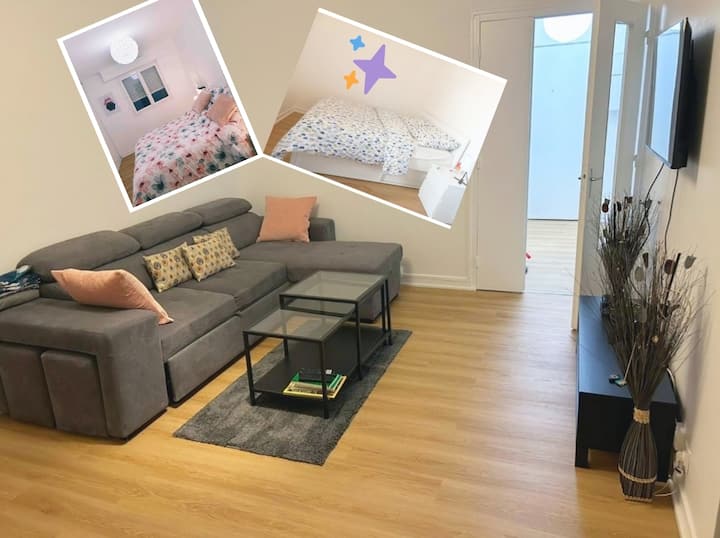 Epsilon, 6 Pers. Refait à Neuf, Tram +Free Parking - Épinay-sur-Seine