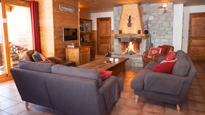 4 Saisons, 3 Ensuite Beds, Fire, Ski-in/out, Sauna - Sainte-Foy-Tarentaise