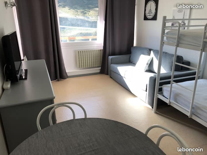 Studio 4 Pers Tbe, Terrasse Face Aux Pistes. - Pyrénées