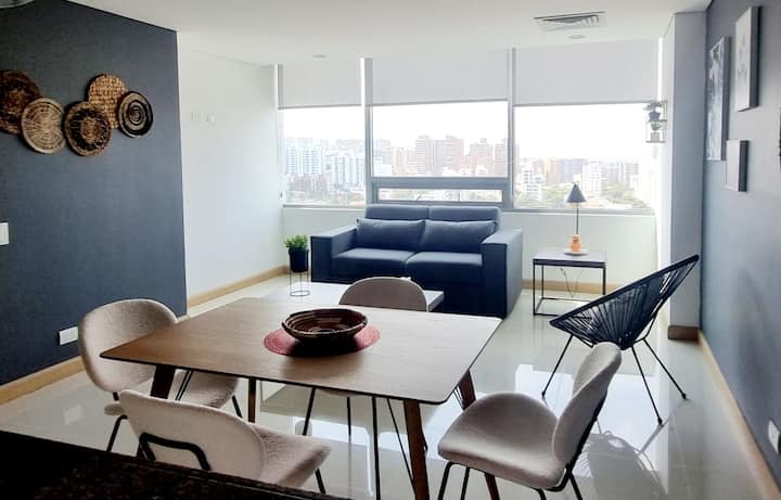 Moderno Apartaesudio Blue Gardens Piso 11 - Barranquilla