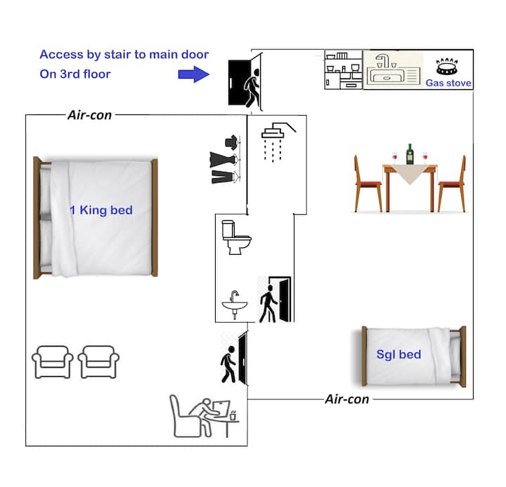 Privateroom& Living/kitchen-wifi - Cambodia