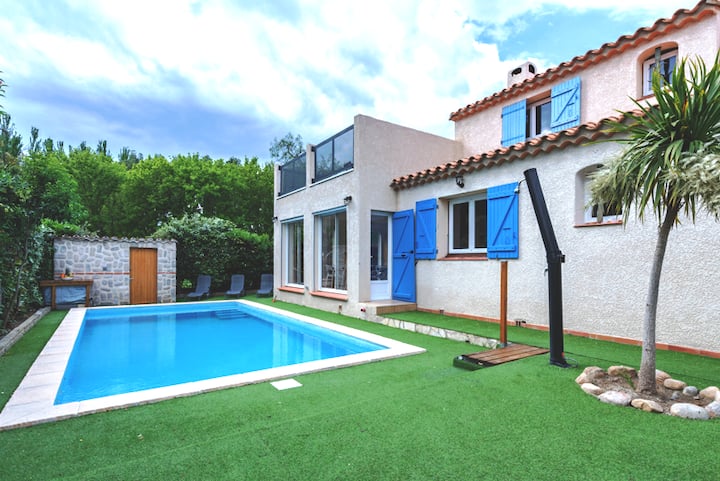 Villa Olivier Avec Piscine - 10 Min De La Plage - ibis Perpignan Nord