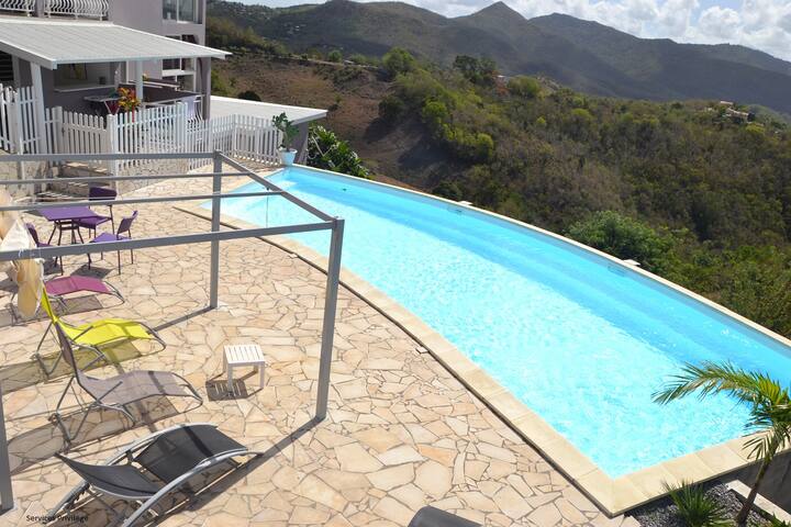 Studio Frangipanier Avec Piscine Et Belle Vue Mer - Les Anses-d'Arlet