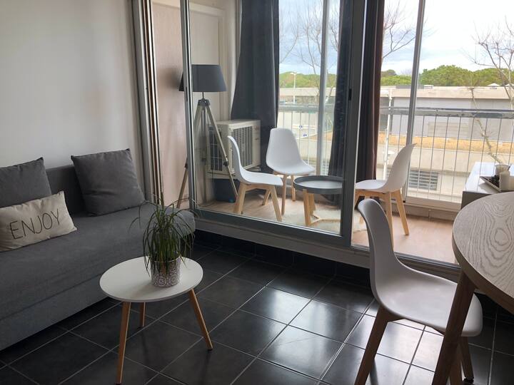 Appart 1 Chambre + Parking Prive+ Clim+ Wifi - Pérols