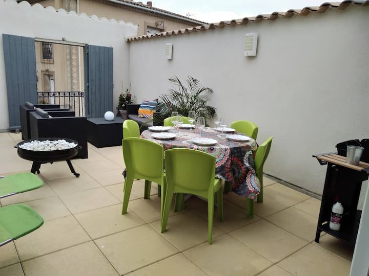 Maison 6 Pers. Climatisée, Terrasse 25m2 - Marseillan