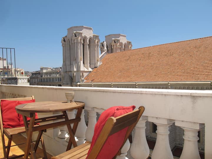 Bel Apt Nice Centre Avec Terrasse. - 니스
